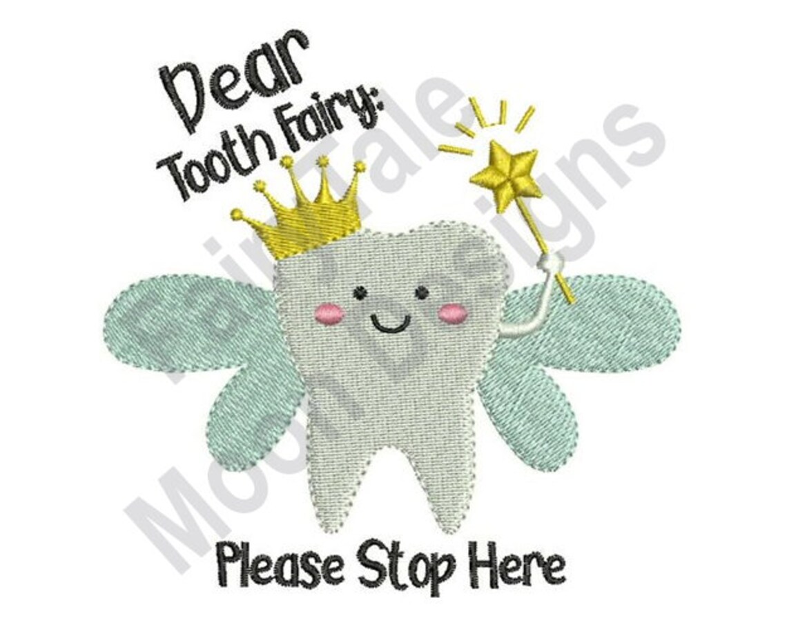 Dear Tooth Fairy Please Stop Here machine Embroidery Design - Etsy