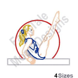 Gymnast Outline Machine Embroidery Design, Balance Beam Gymnastics ...