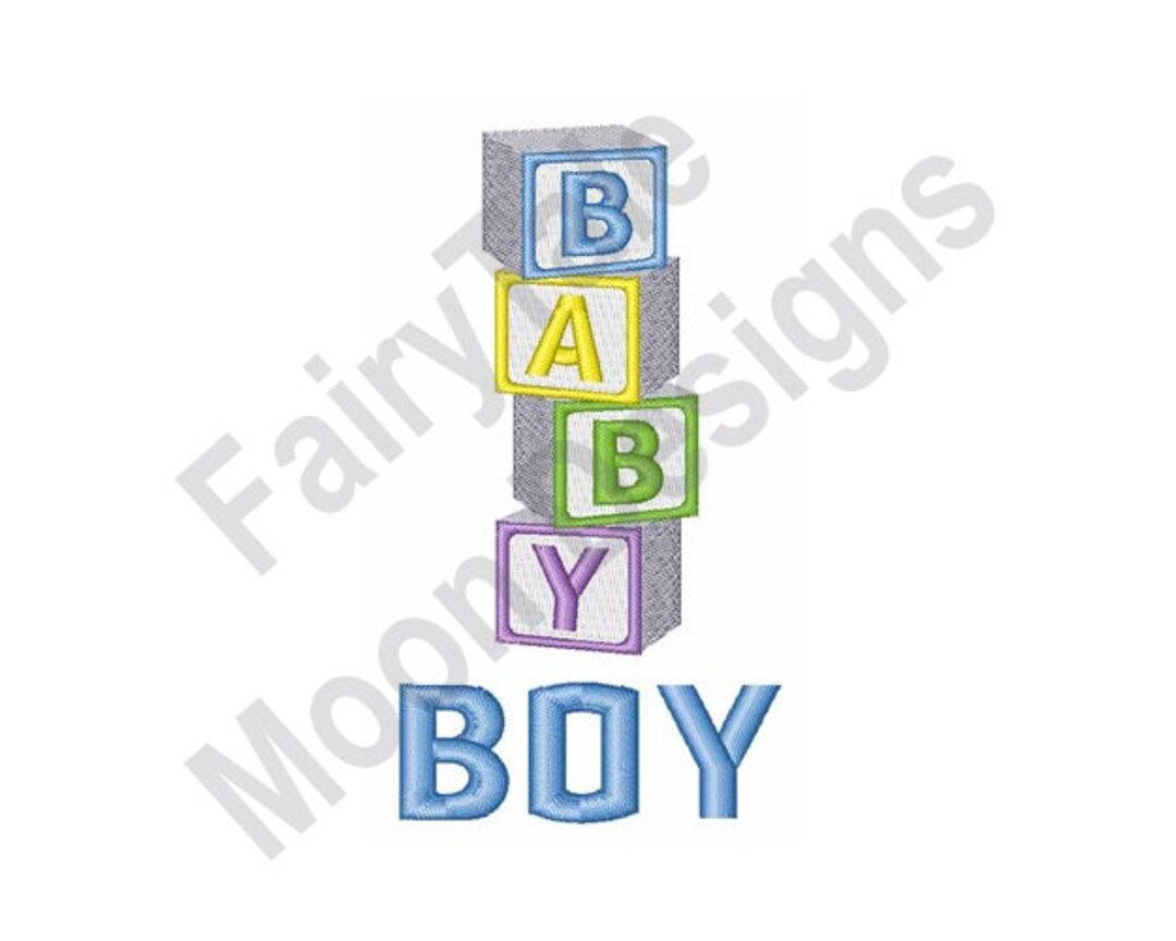 Baby Boy - Machine Embroidery Design, Baby Letter Blocks Embroidery ...