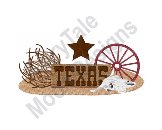 Texas Desert Cow Skull Machine Embroidery Design Western | Etsy
