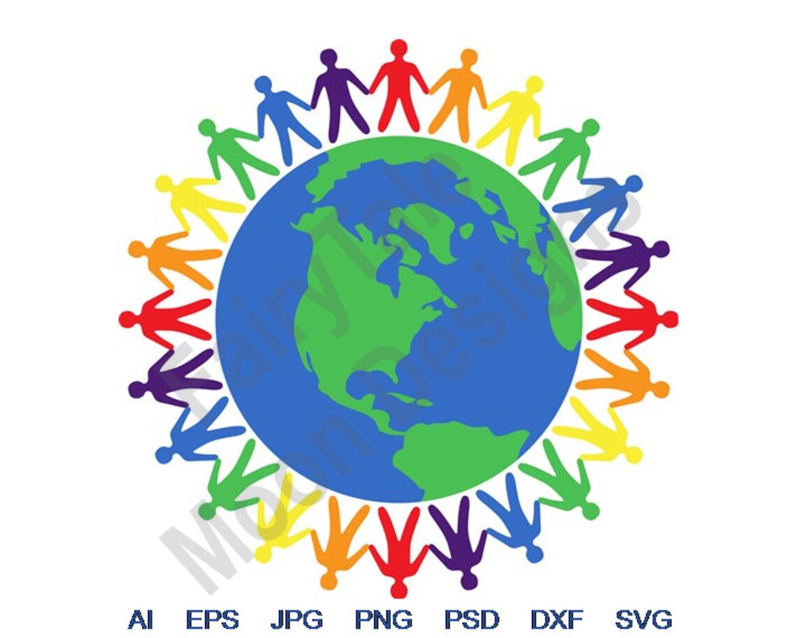 One World Svg Dxf Eps Png Jpg Vector Art Clipart Cut - Etsy