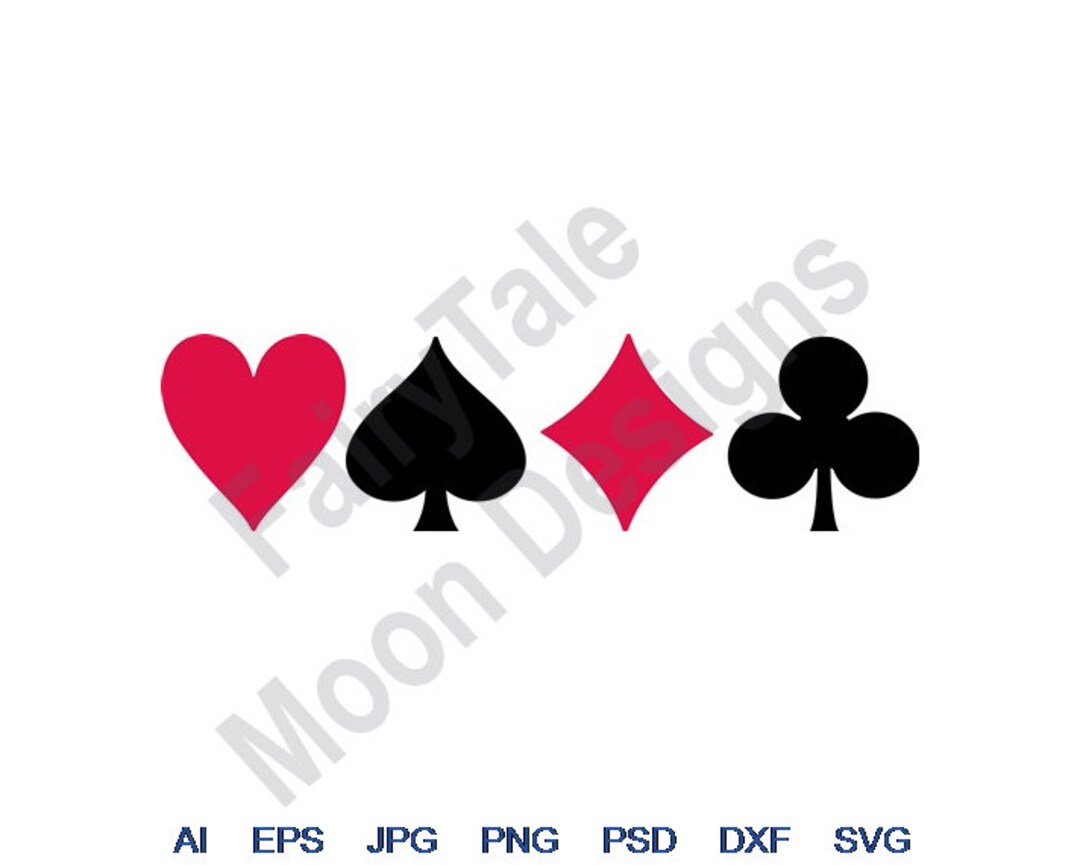 Card Symbols Svg, Dxf, Eps, Png, Jpg, Vector Art, Clipart, Cut File ...
