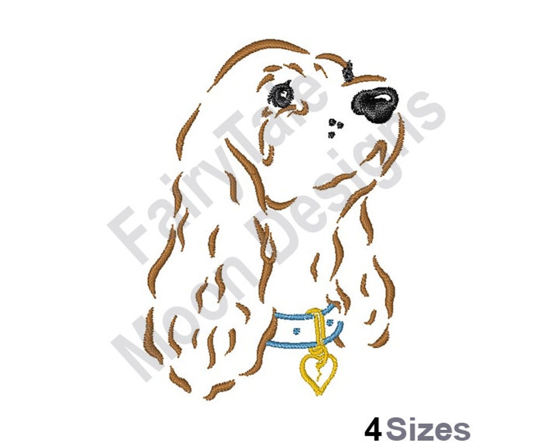 Cocker Spaniel Outline - Machine Embroidery Design, Dog Head Outline ...