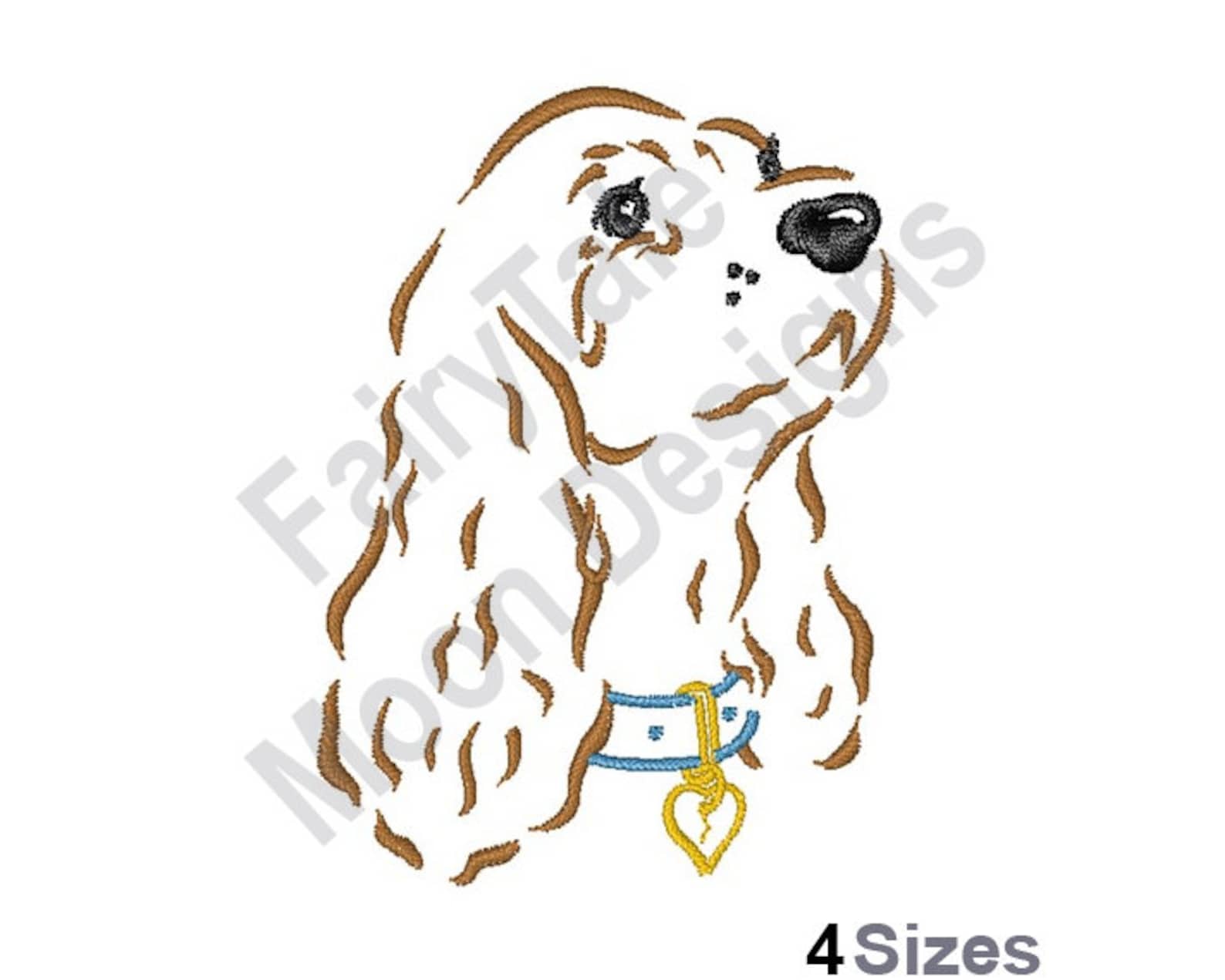 Cocker Spaniel Outline Machine Embroidery Design Dog Head | Etsy