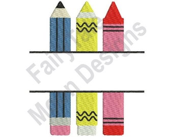 Split Pencil Embroidery Design - Etsy