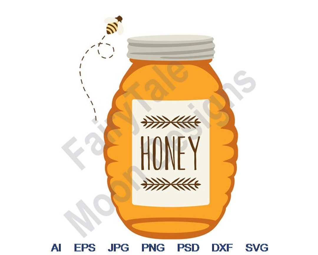 Jar of Honey Svg, Dxf, Eps, Png, Jpg, Vector Art, Clipart, Cut File ...