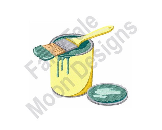 Paint Can & Brush Machine Embroidery Design Painting Brush | Etsy