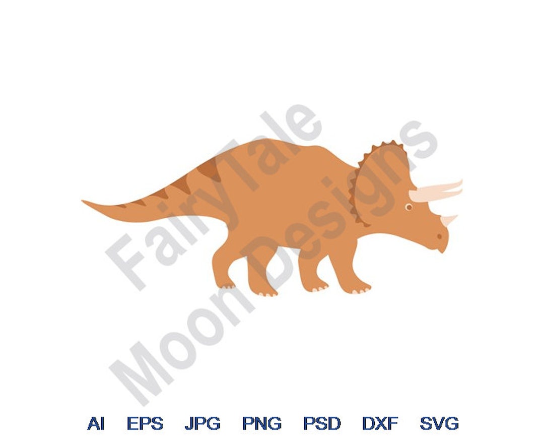 Triceratops Svg, Dxf, Eps, Png, Jpg, Vector Art, Clipart, Cut File ...