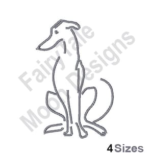 Greyhound Outline - Machine Embroidery Design, Sitting Greyhound ...
