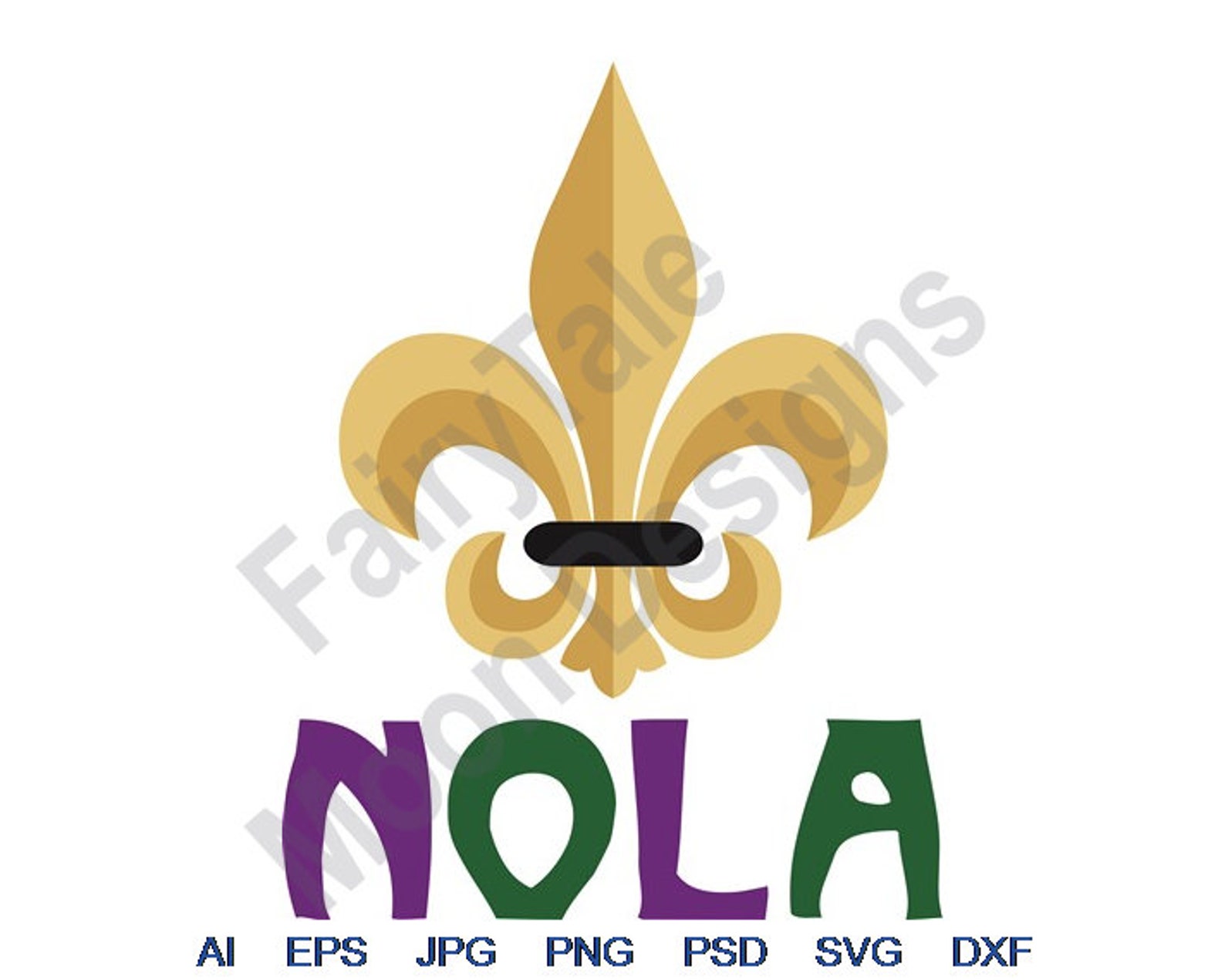 Nola Svg Dxf Eps Png Jpg Vector Art Clipart Cut File | Etsy