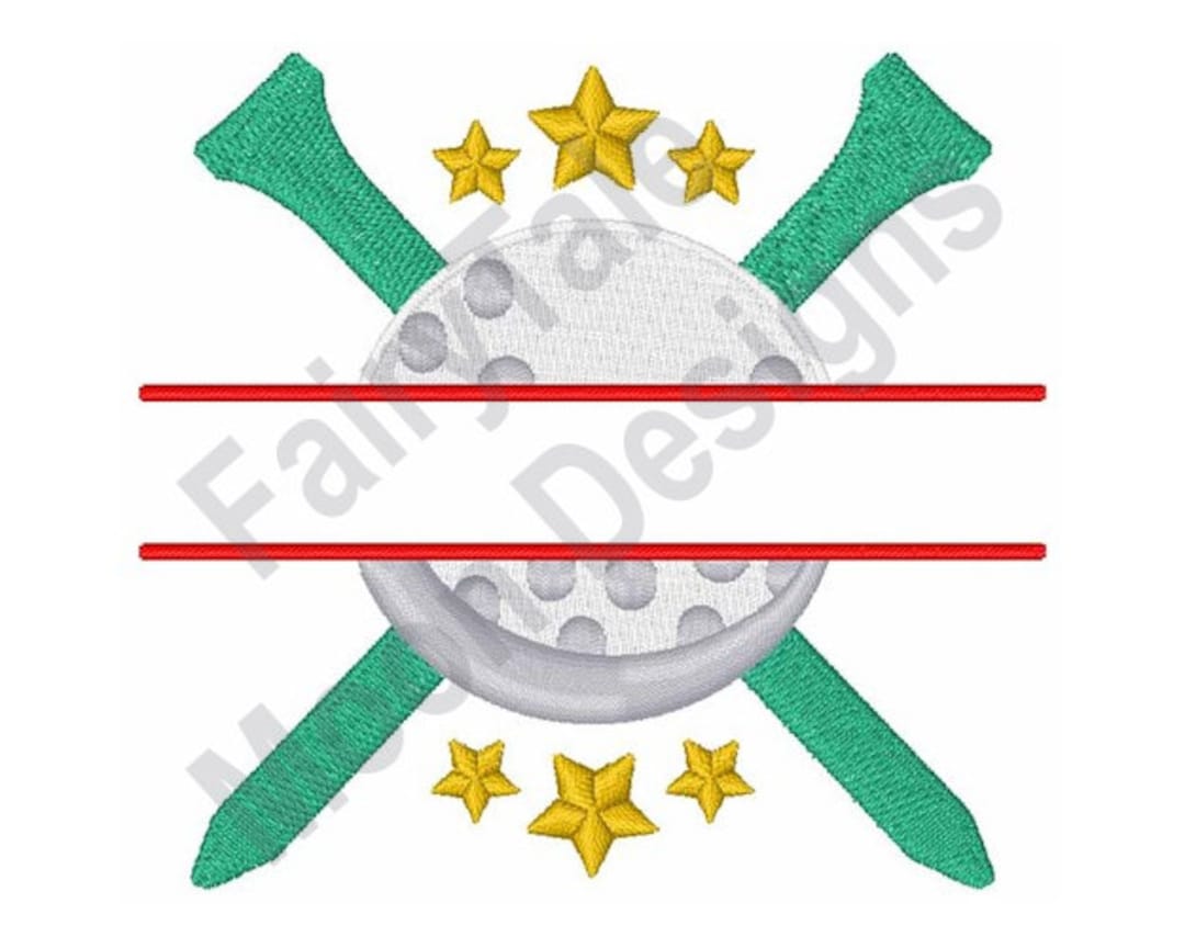 Golf Split Frame - Machine Embroidery Design, Split Golf Ball ...