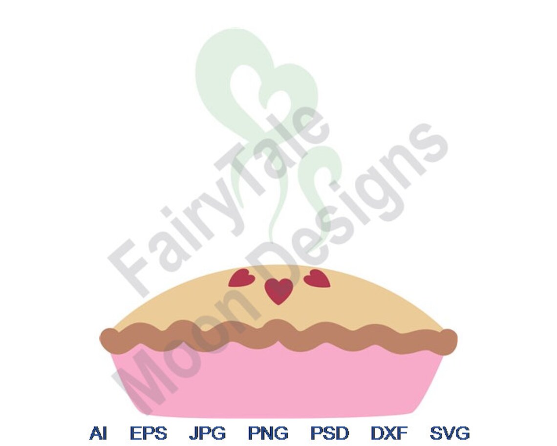 Pie Hearts Svg Dxf Eps Png Jpg Vector Art Clipart Cut - Etsy
