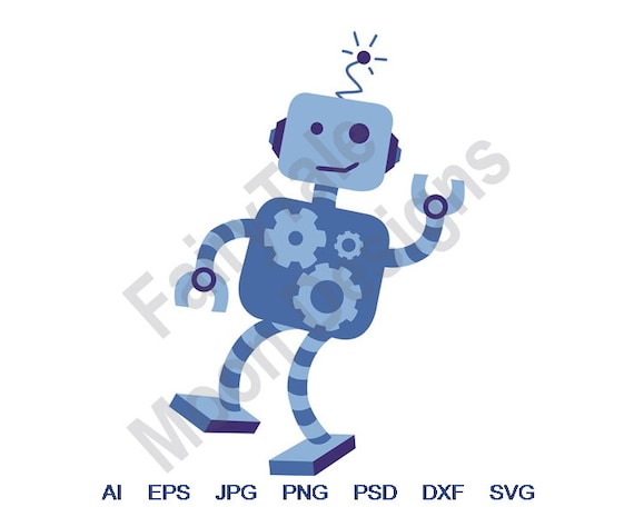 Dancing Robot Svg Dxf Eps Png Jpg Vector Art Clipart | Etsy