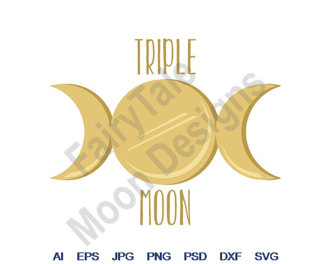 Triple Moon Svg, Dxf, Eps, Png, Jpg, Vector Art, Clipart, Cut File ...