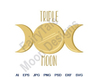 Triple Moon Vector - Etsy