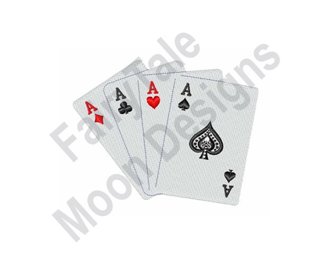 Four Aces - Machine Embroidery Design, Playing Cards Embroidery Pattern ...
