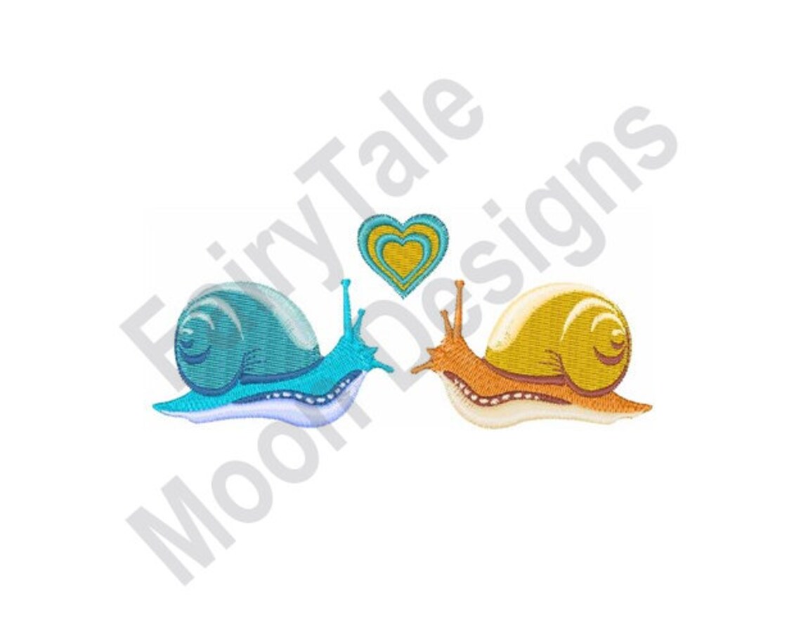 Snail Love Machine Embroidery Design Snail Couple - Etsy
