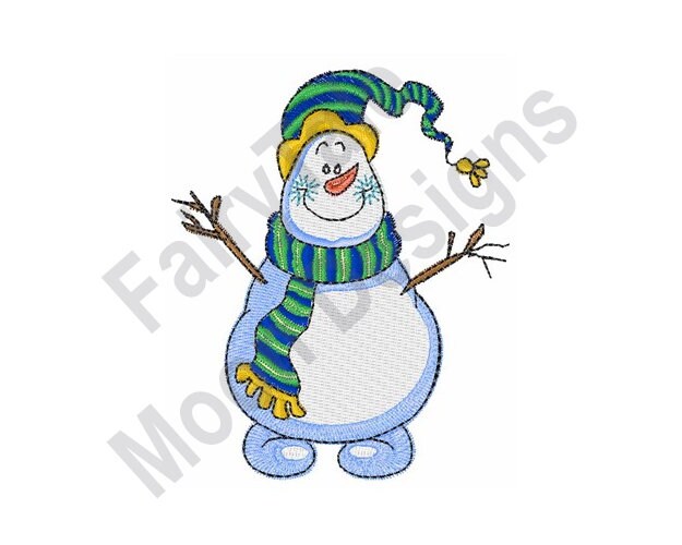 Smiling Snowman Machine Embroidery Design Winter Snowman - Etsy