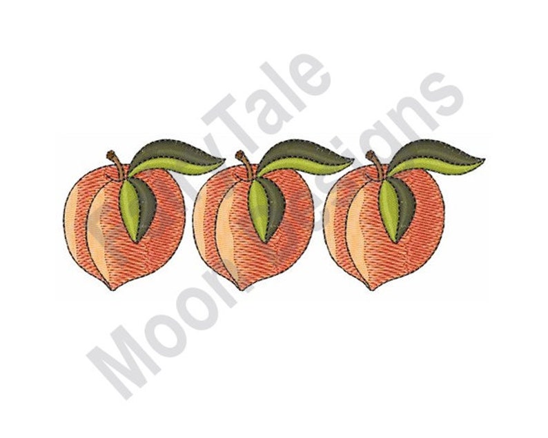 Row of Peaches Machine Embroidery Design Peach Border - Etsy