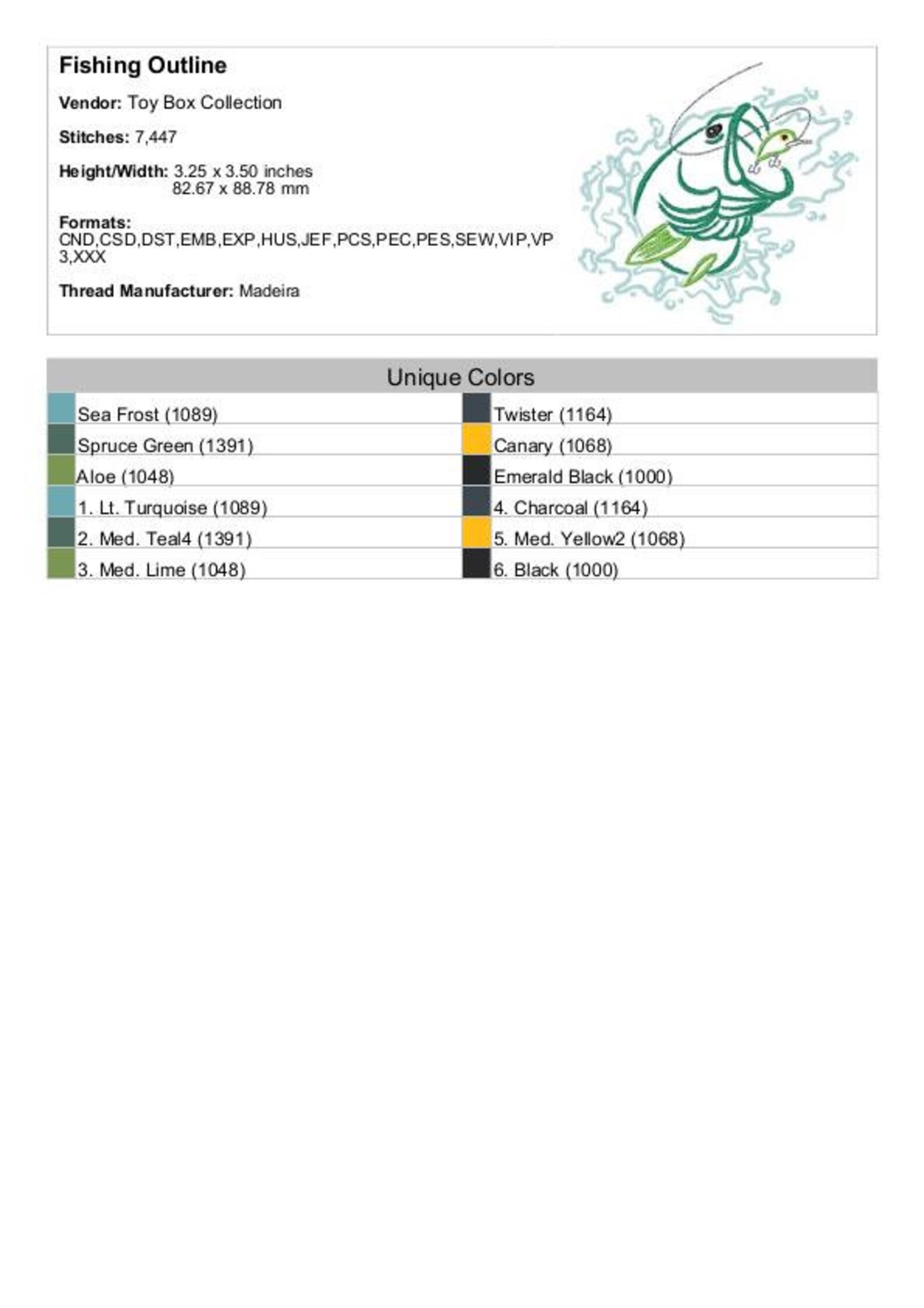 Fishing Outline Machine Embroidery Design Fish Outline | Etsy