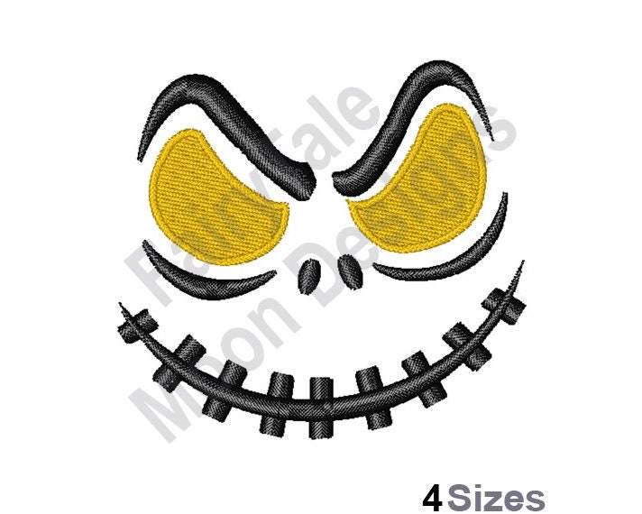 Scary Face Machine Embroidery Design Halloween Alien Face | Etsy UK