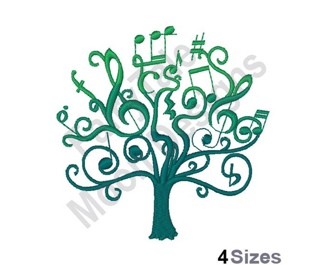 Music Tree - Machine Embroidery Design, Musical Notes Tree Embroidery ...