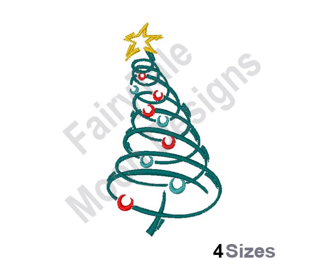Spiral Christmas Tree Vector Clipart