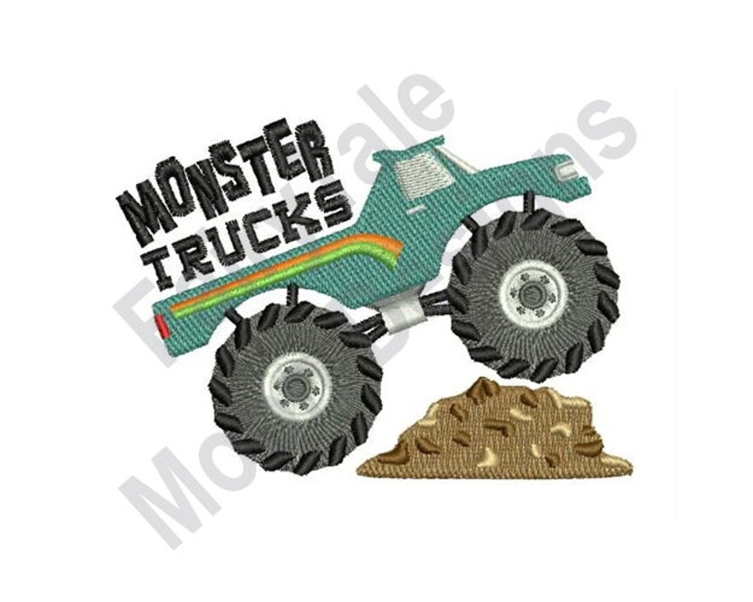 Monster Trucks - Machine Embroidery Design, Monster Truck Embroidery ...