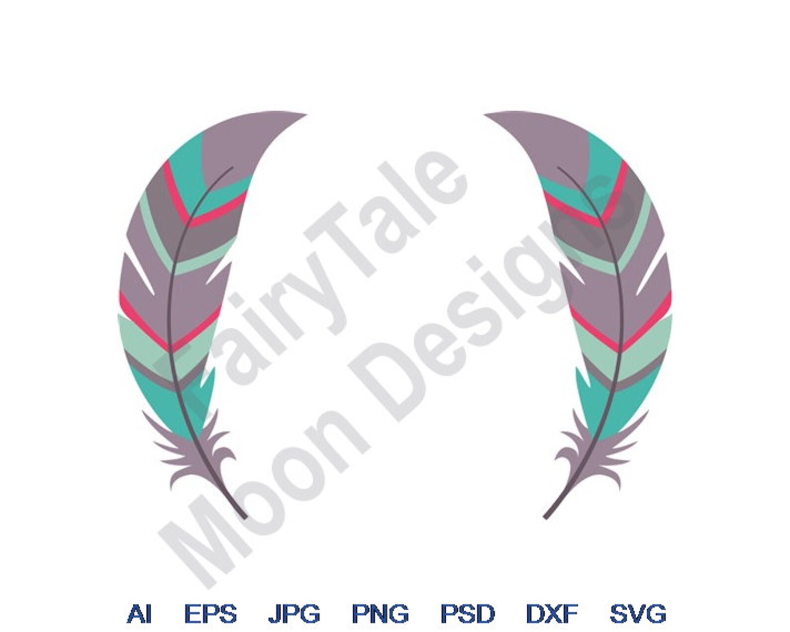 Feather Frame Svg Dxf Eps Png Jpg Vector Art Clipart | Etsy