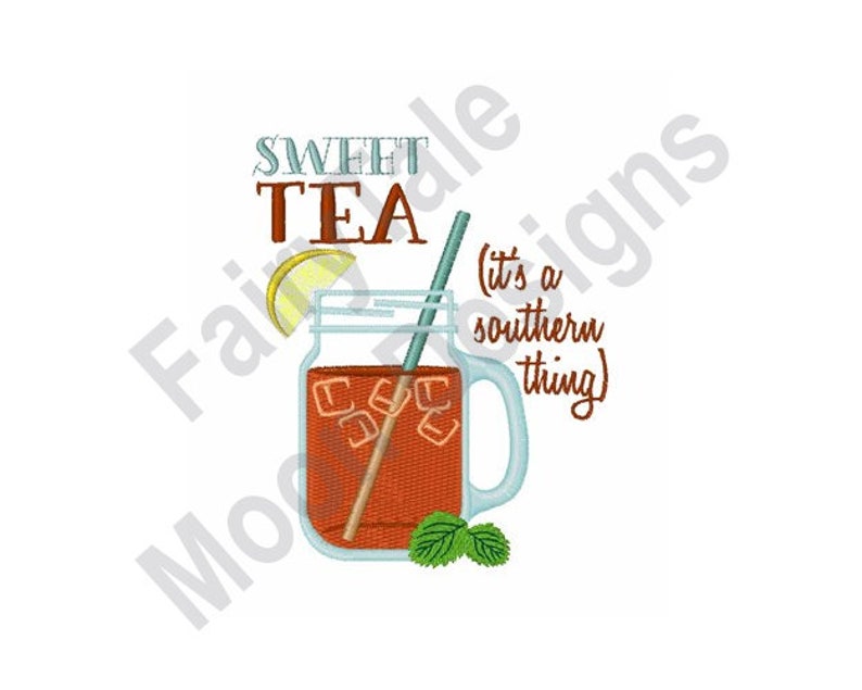 A Southern Thing Machine Embroidery Design Sweet Iced Tea | Etsy