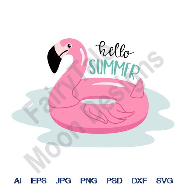 Flamingo Float Svg - Etsy