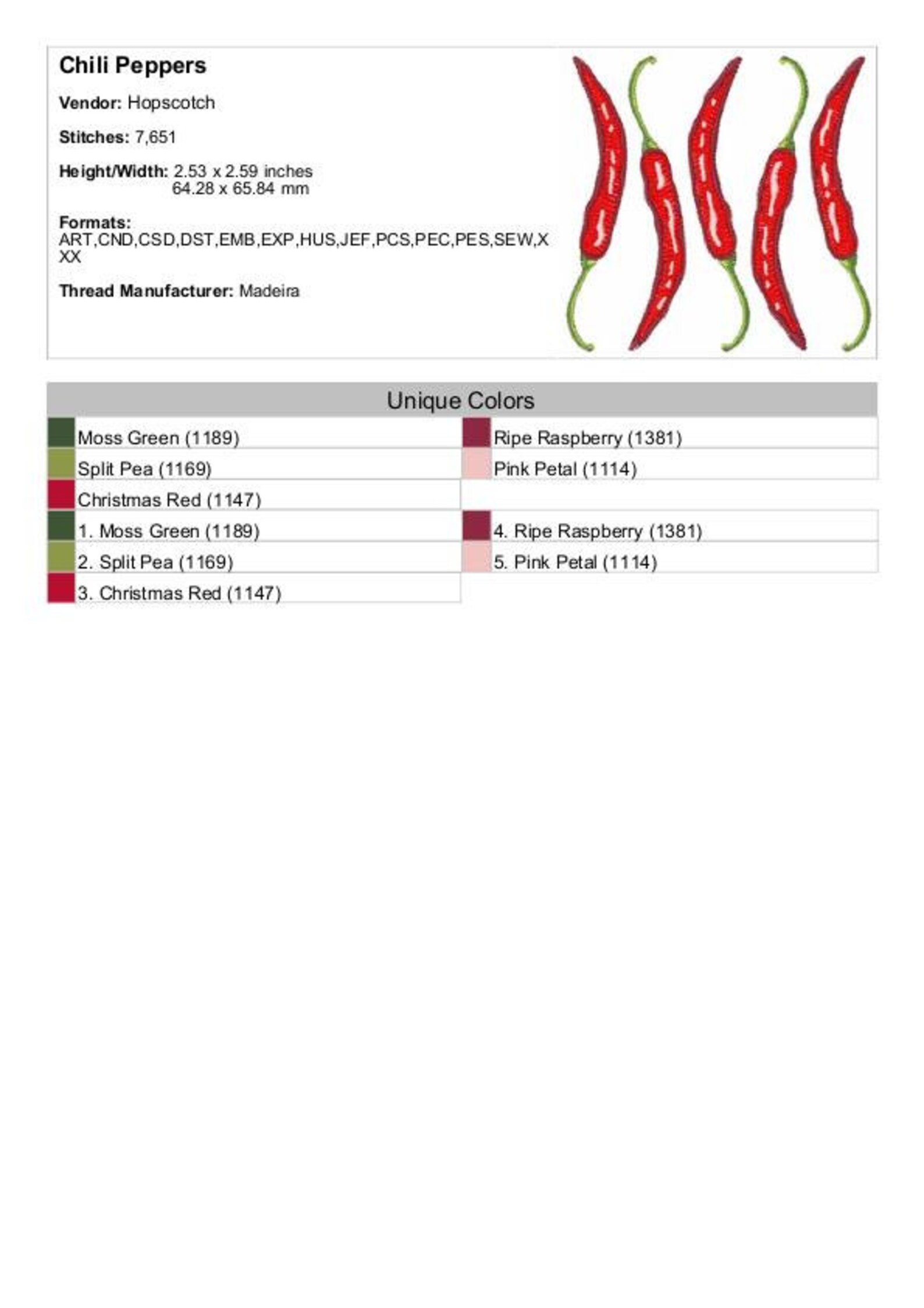 Red Chili Peppers Machine Embroidery Design, Hot Peppers Border ...