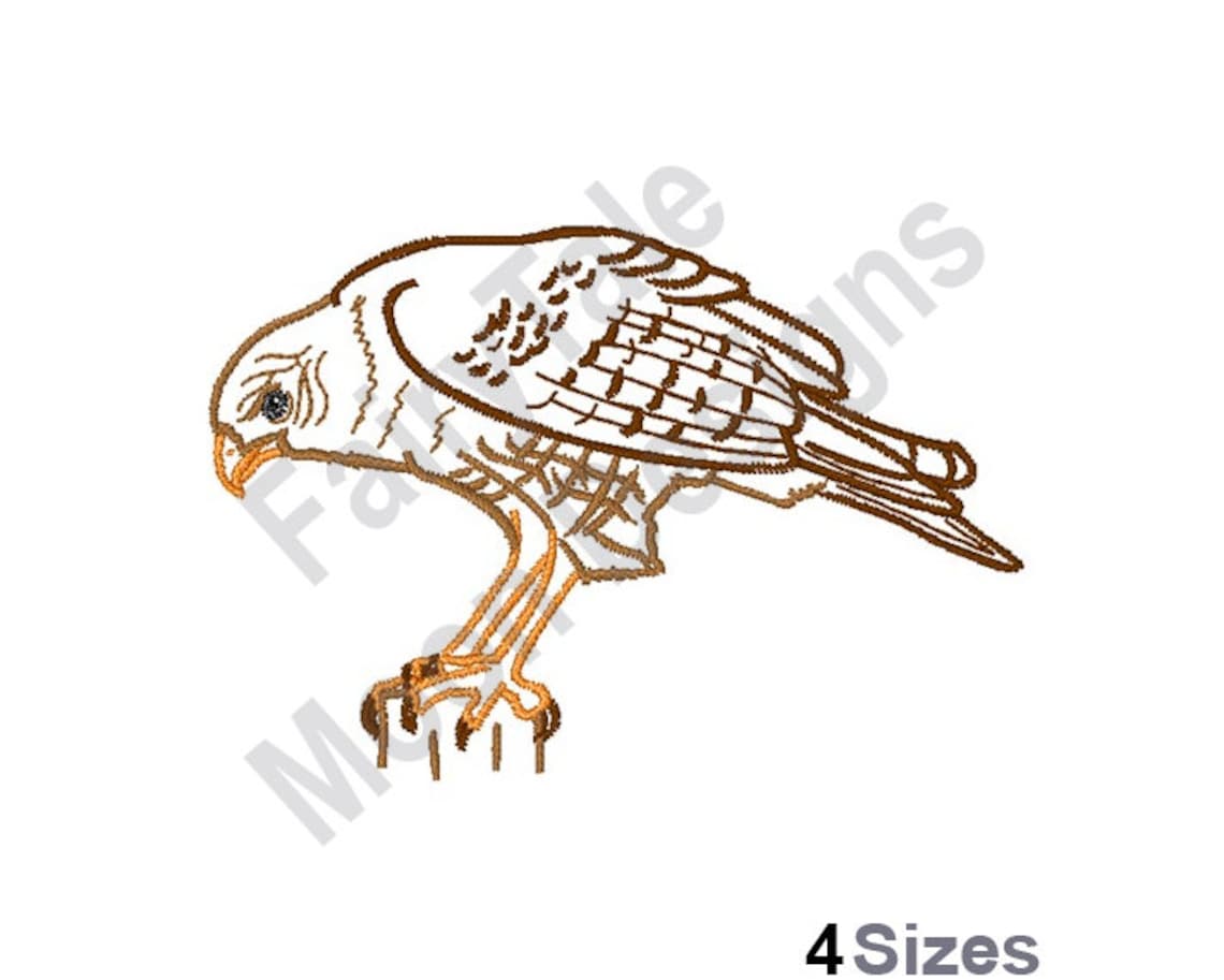 Hawk Machine Embroidery Design Hawk Outline Embroidery | Etsy