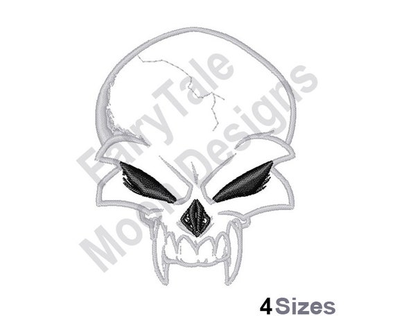 Vampire Skull Outline Machine Embroidery Design Halloween | Etsy