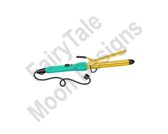 Curling Iron Machine Embroidery Design Hair Tongs | Etsy