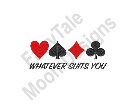Whatever Suits You Machine Embroidery Design Poker Suit | Etsy