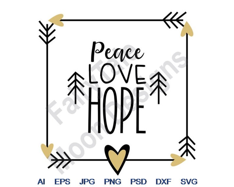 Drawing & Illustration Hope Square Svg Hope Cricut File Hope Svg ...