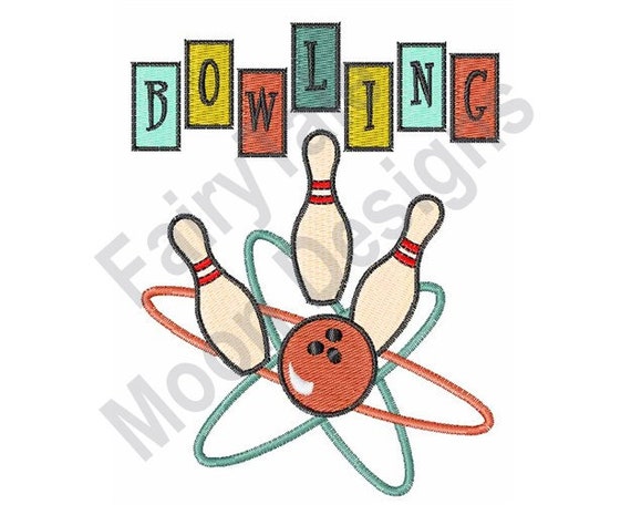 Bowling Ball & Pins Machine Embroidery Design Bowling Ball - Etsy