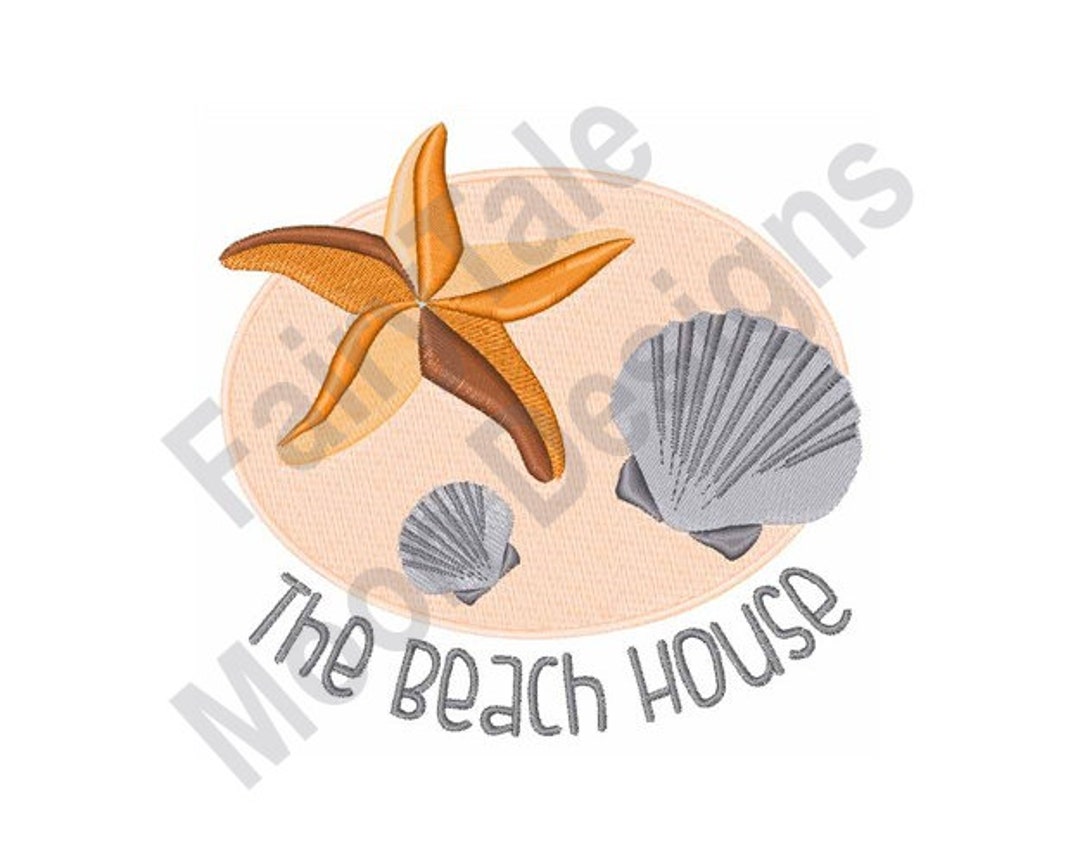 The Beach House Machine Embroidery Design, Starfish Embroidery Pattern ...