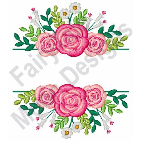 Flower Split Frame Machine Embroidery Design Red Roses - Etsy