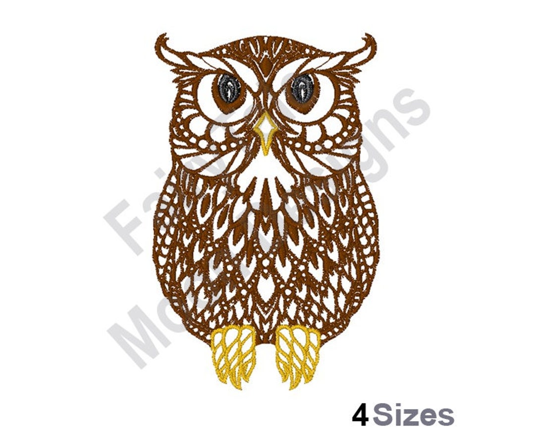 Brown Owl - Machine Embroidery Design, Wise Owl Embroidery Pattern - Etsy