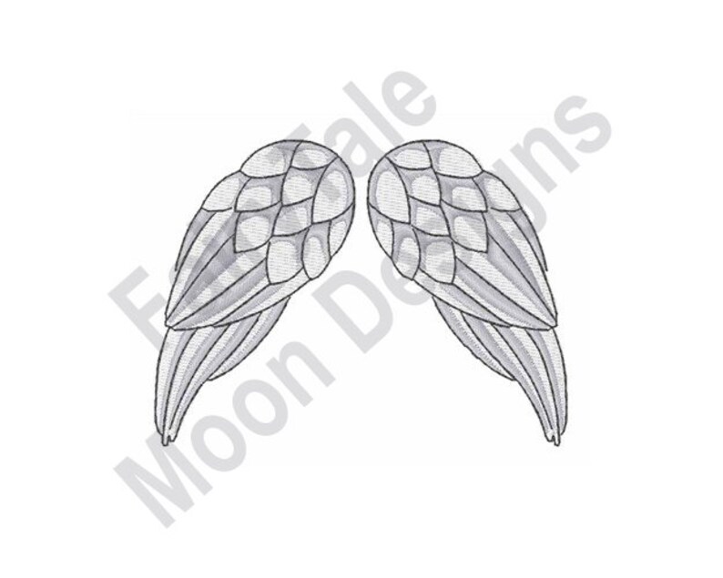 Wings Machine Embroidery Design Angel Wings Embroidery - Etsy