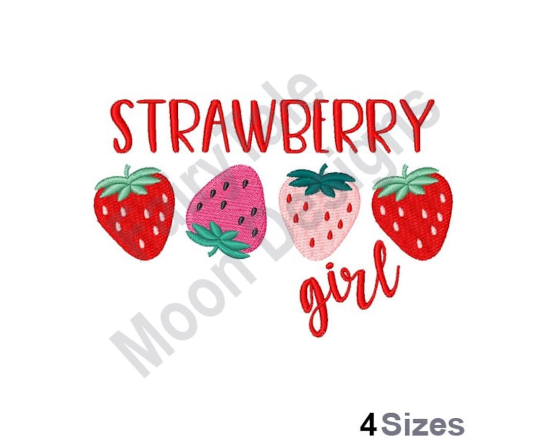 Strawberry Girl - Machine Embroidery Design, Strawberry Border ...