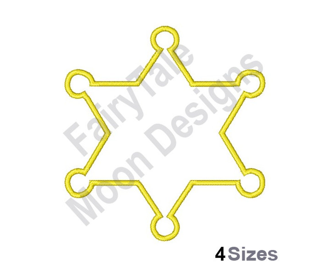 Police Badge Outline Machine Embroidery Design Sheriff Star - Etsy