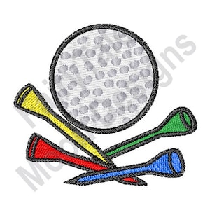 Golf Ball and Golf Tees Machine Embroidery Design Golfing - Etsy
