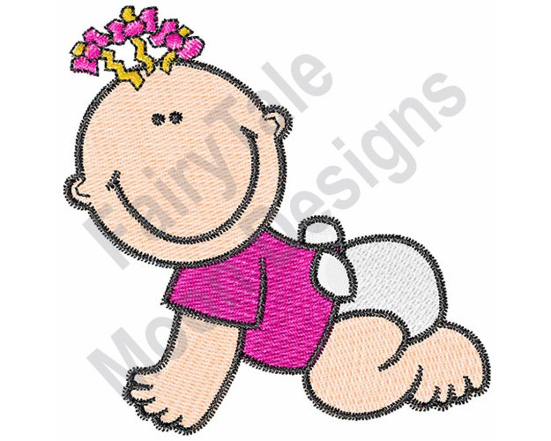 Cute Baby Girl Machine Embroidery Design, Sweet Baby Girl Embroidery ...