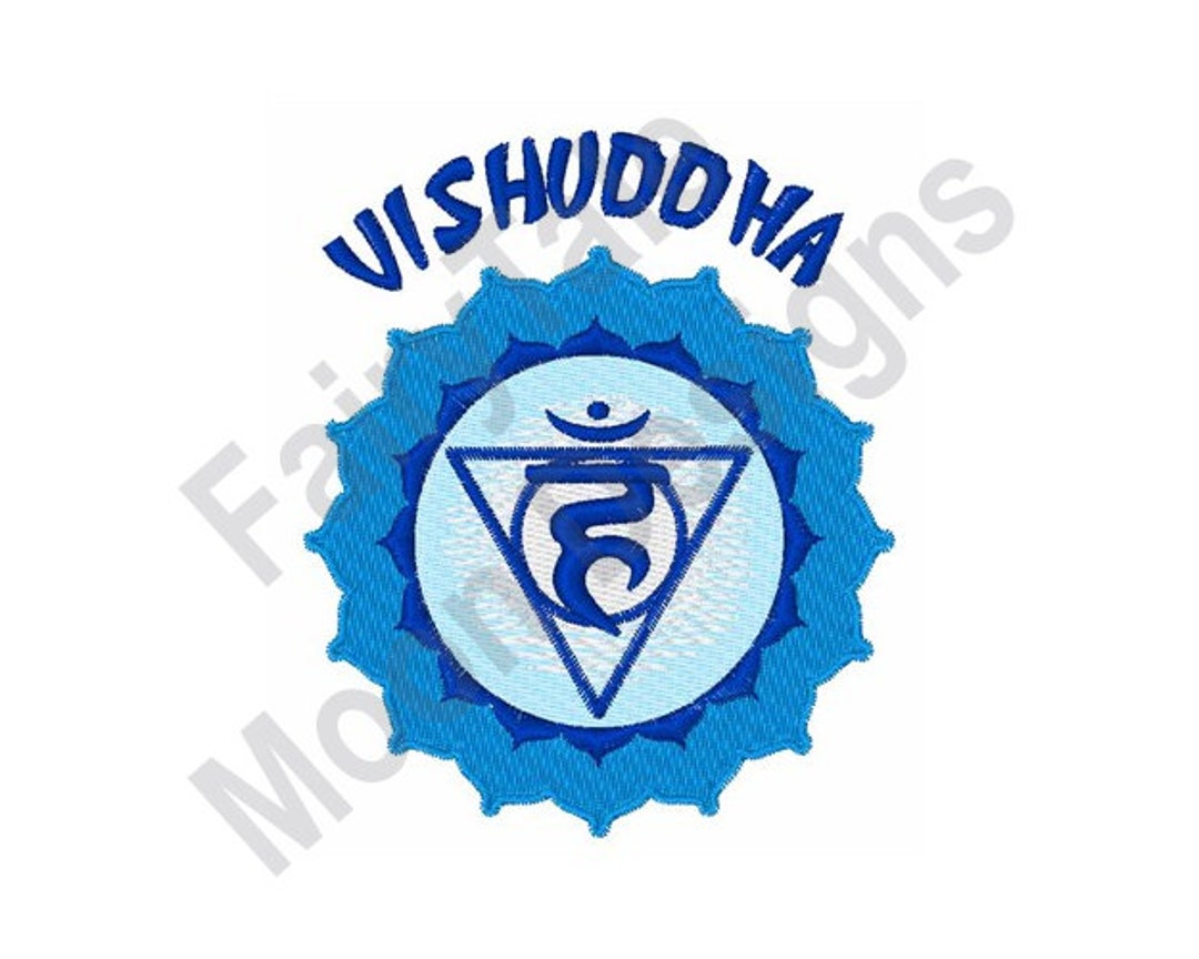 Vishuddha Machine Embroidery Design, Throat Chakra Symbol Embroidery ...