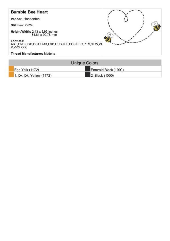 Bumble Bee Heart - Machine Embroidery Design, Flying Bees Embroidery ...