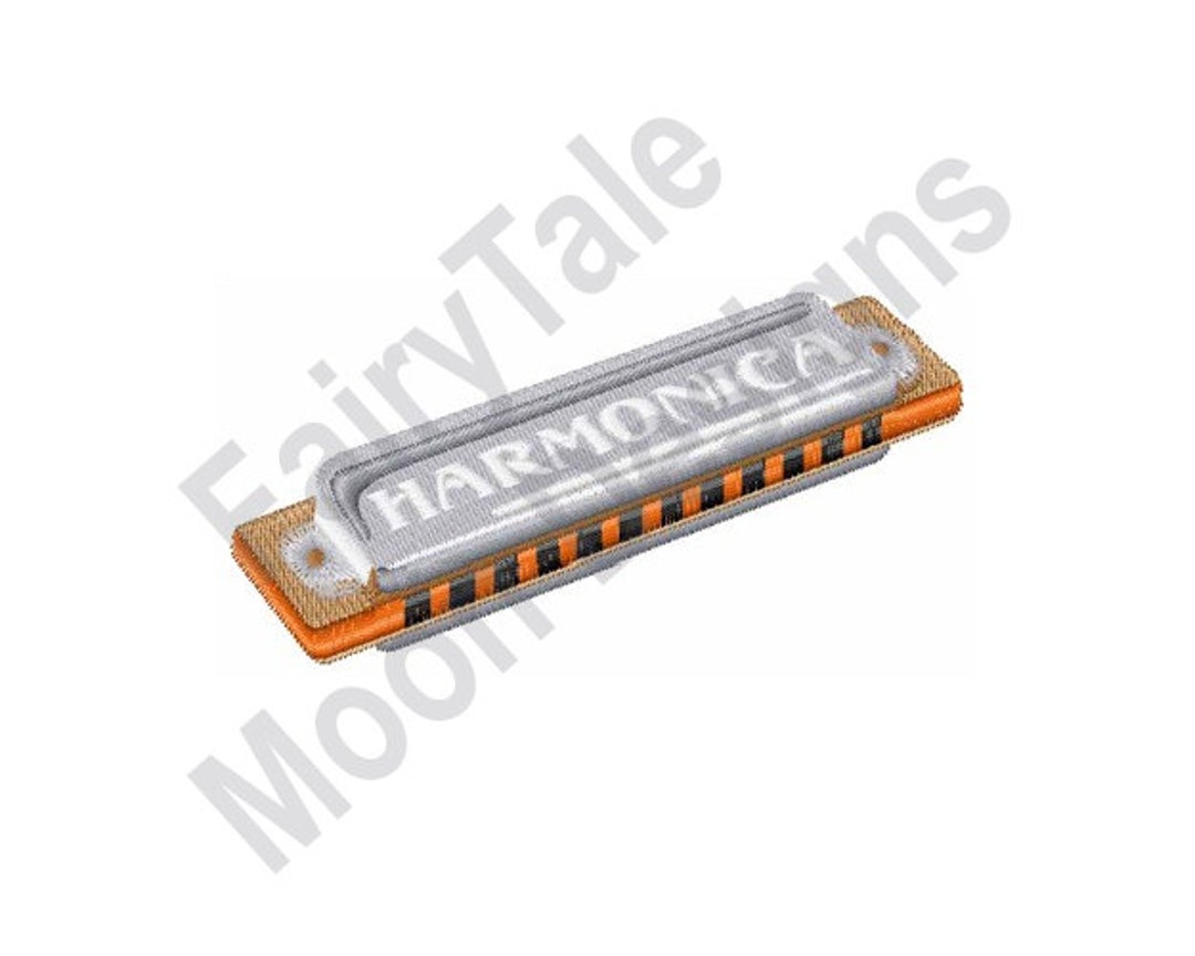 Harmonica - Machine Embroidery Design, French Harp Embroidery Pattern ...