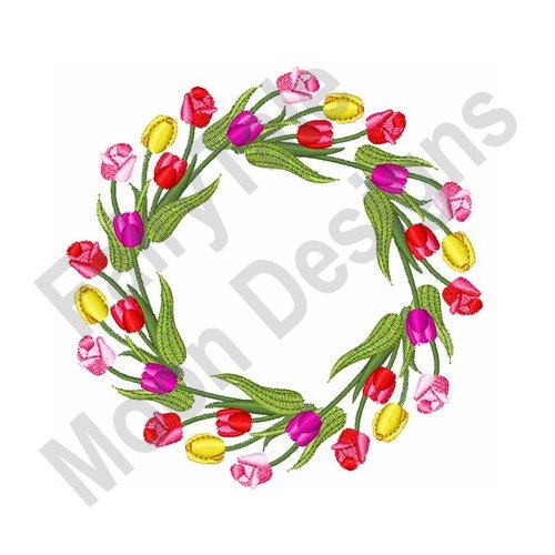 Machine Embroidery Pattern Flower Wreath Monogram Wreath - Etsy